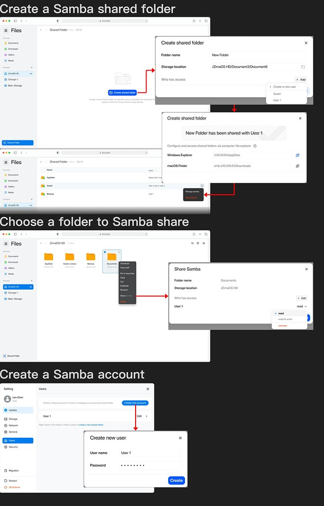 [New Feature Plan] Create a Samba shared folder - ZimaOS - IceWhale ...
